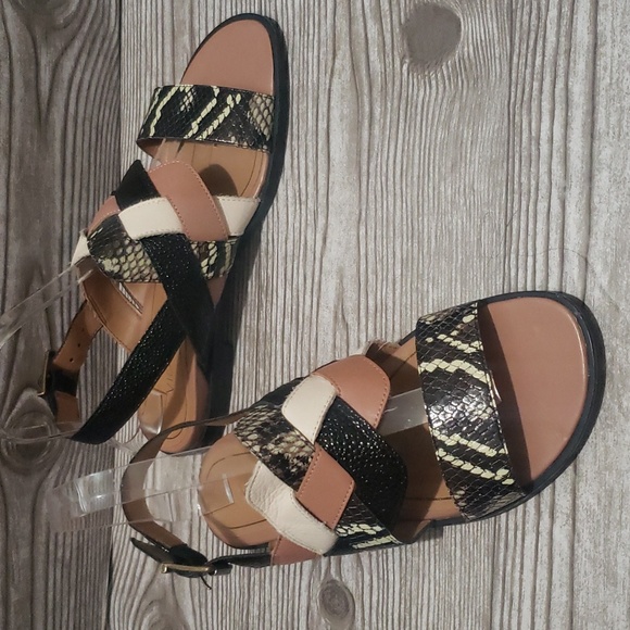 Vionic | Shoes | Vionic Animal Print Ankle Strap Open Toe Woman Sandals ...
